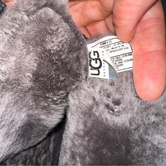 UGG | Shoes | Ugg Belcloud Duck Tall Boots Leather Shearling Black Gray 7 | Poshmark